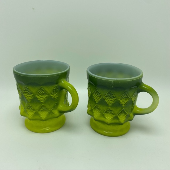 Fire King | Dining | 2x Vtg 5s 60s Fire King Anchor Hocking Green Ombr ...